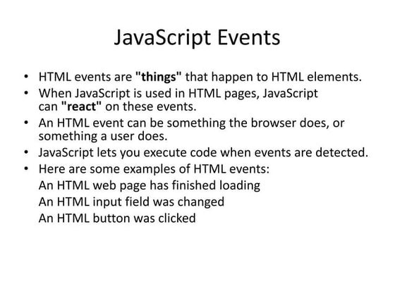 Event In JavaScript | PPT