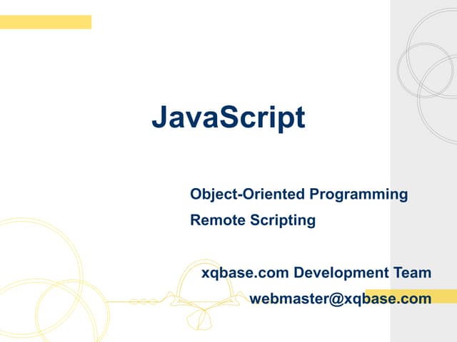 Javascript Object Oriented Programming And Remote Scripting Ppt 4440