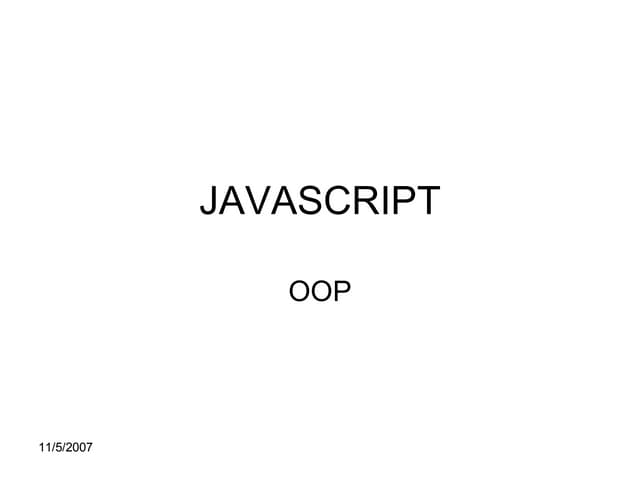 Javascript Oop Ppt 5544