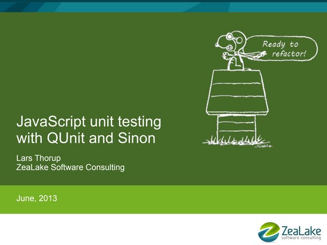 Javascript unit testing with QUnit and Sinon | PPT Javascript unit testing with QUnit and Sinon | PPT
