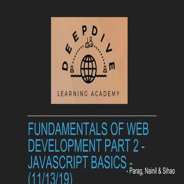 Javascript Web Development Fundaments Part 2 Deepdive Learning