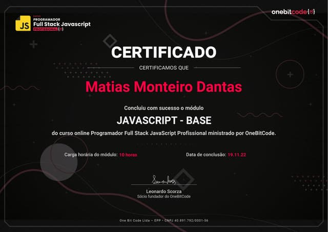 Certificado Javascript Base Ppt
