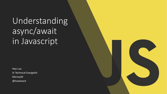 Understanding Asyncawait In Javascript Ppt
