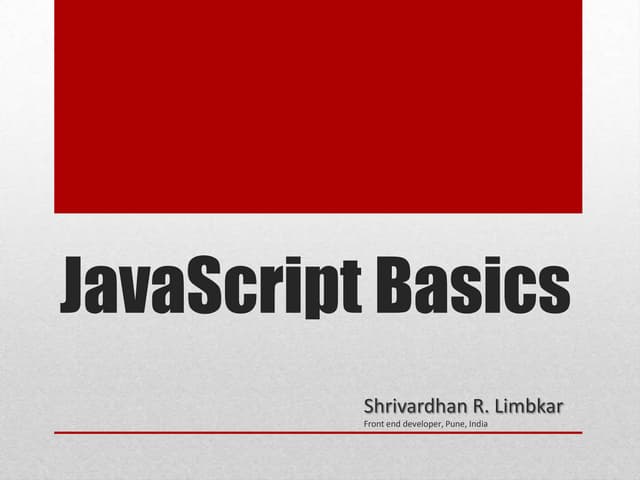 Java script basics | PPT Java script basics | PPT