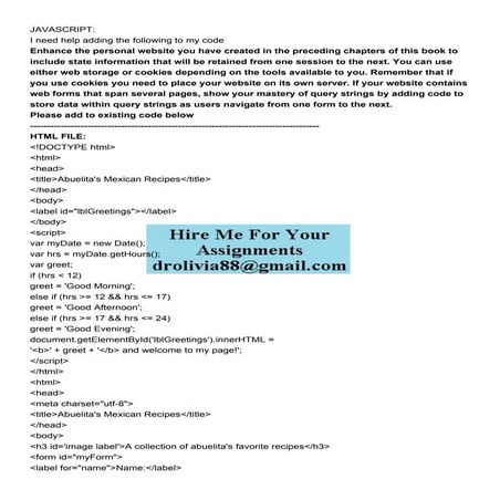 JAVASCRIPT I need help adding the following to my code Enha.pdf