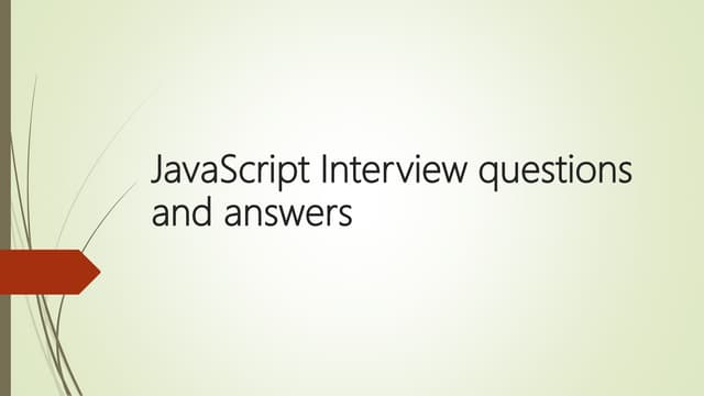 Javascript Interview Questions And Answers Ppt 2787