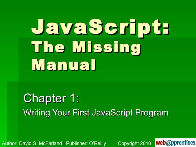 Javascript Missing Manual Ch 1 Ppt 8791