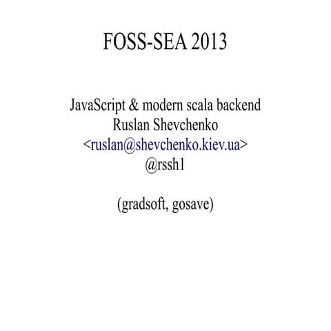 Javascript And Modern Scala Backend Ppt