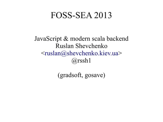 Javascript And Modern Scala Backend Ppt