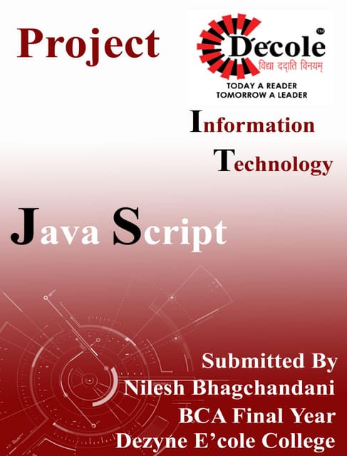 Krati Taksali, BCA Final Year ,Dezyne E'cole College | PDF | Technology & Computing