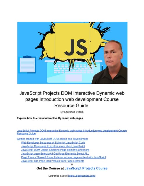 Javascript Projects Course Pdf