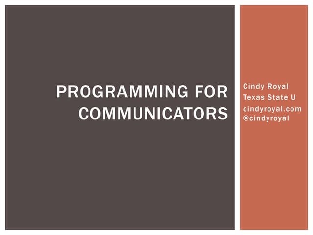 Intro To Programming For Communicators Intro Slides Ppt 6587