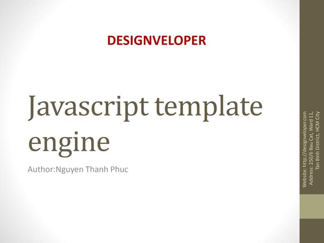 Javascript Template Engine Ppt