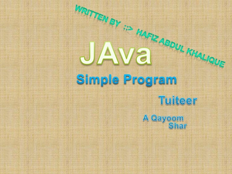 Java simple program