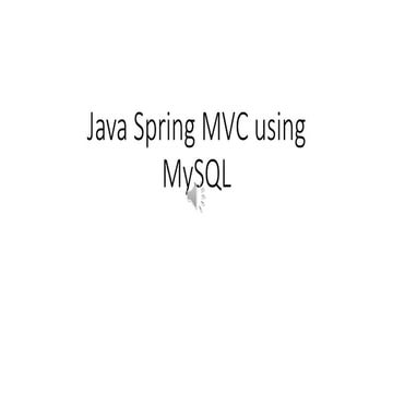 Java Spring Mysql Without Hibernate2 1 Ppt