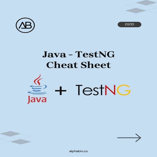java testng cheat sheet best way to prepare | PDF