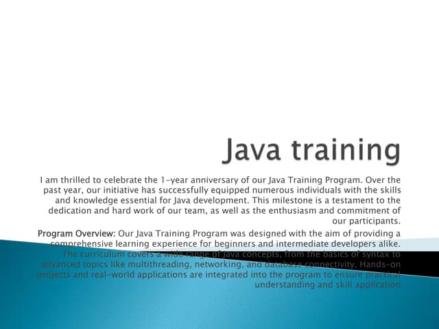Java Trainingpptx Programming Languages Computing