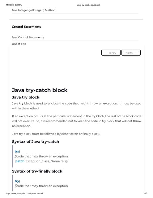 Java Try Catch Block Programming Language Pdf 7831