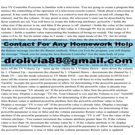 Java TV Controller Everyone is familiar with a television. You are g.pdf