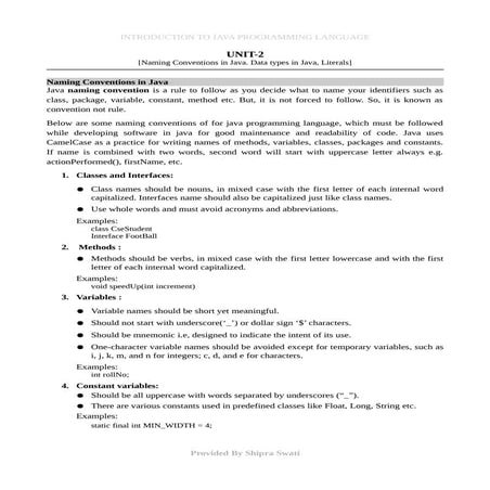 Java Unit 2 Pdf