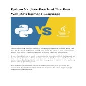 Java vs python battle of the best in 2021
