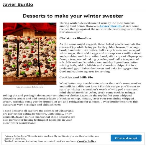 Desserts to make your winter sweeter | PDF