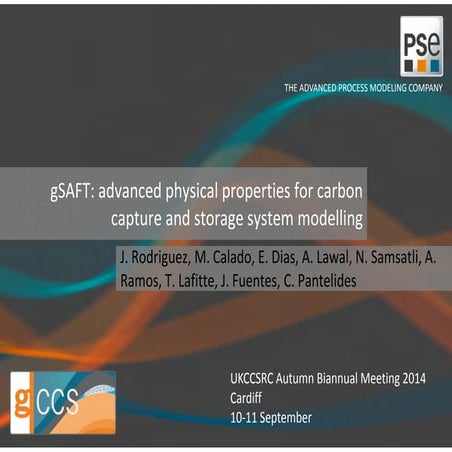 gSAFT: advanced physical properties for carbon capture and storage ...