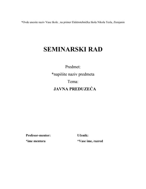 Materijalni troskovi proizvodnog preduzeca | DOC