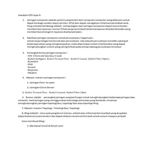 Jawaban uts type a (rusfansyah.ahm@gmail.com) | PDF
