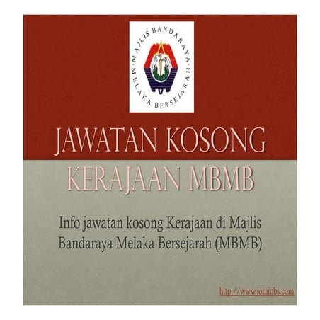 Jawatan Kosong Majlis Bandaraya Melaka Bersejarah | PDF