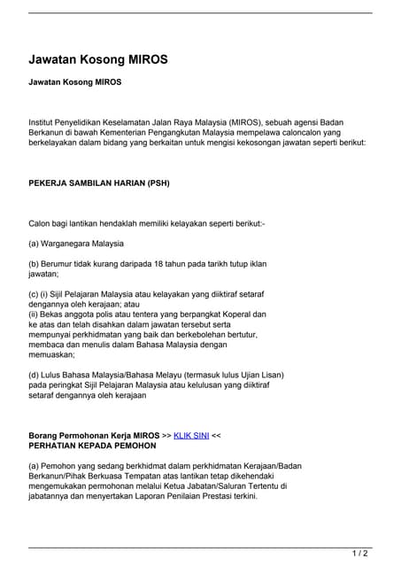 PENGAMBILAN JAWATAN KONSTABEL SUKARELAWAN SIMPANAN PDRM | PDF