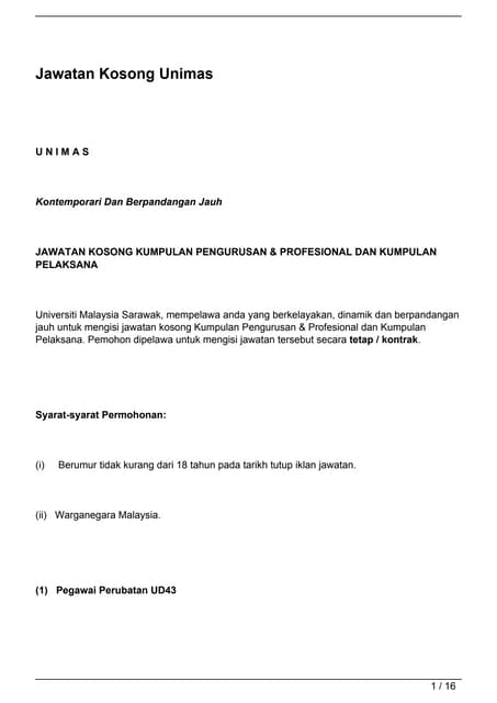 PENGAMBILAN JAWATAN KONSTABEL SUKARELAWAN SIMPANAN PDRM | PDF