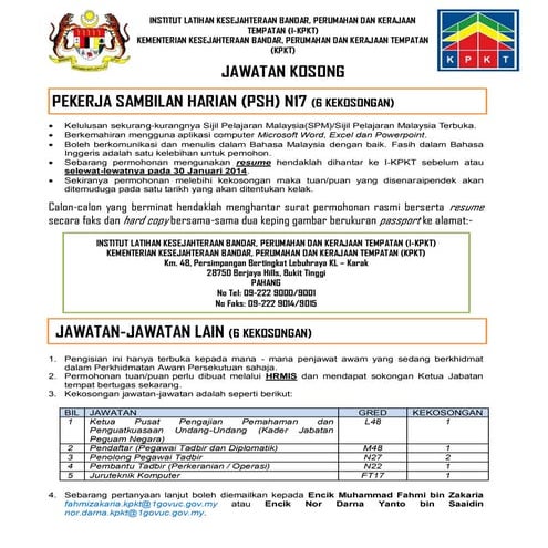 Jawatan kosong | PDF