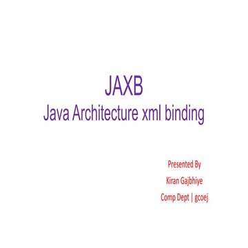 Java Architecture For Xml Binding Ppt 1708