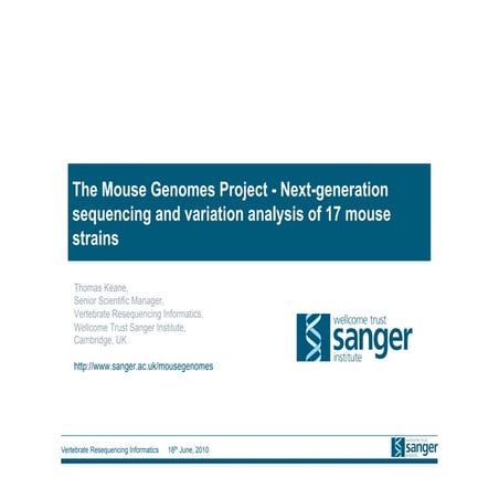 Mouse Genomes Poster - Genetics 2010 | PDF