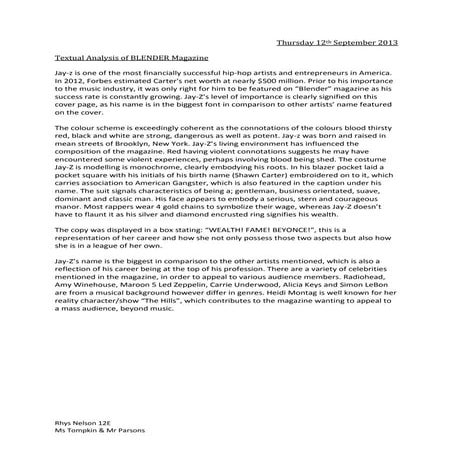 Jay z textual analysis | DOCX