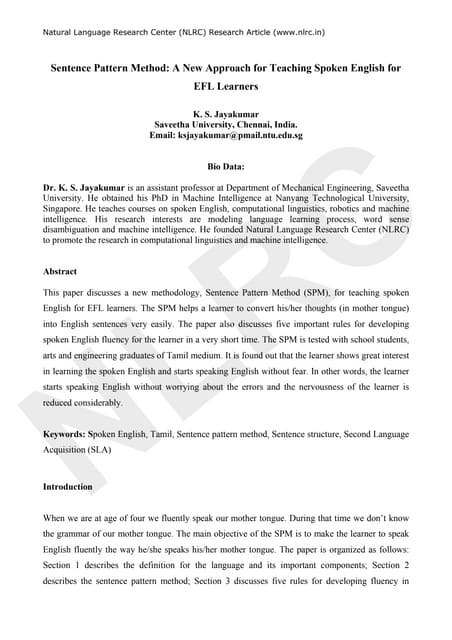 LESSON PLAN Basic sentence pattern | DOCX