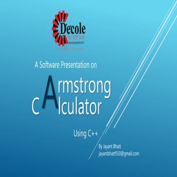 Armstrong calculator | PPT
