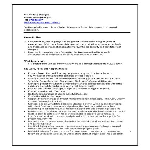 Jaydeep chougale cv | PDF