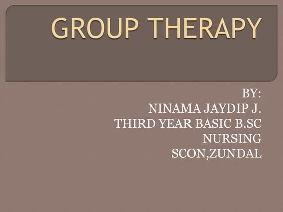 Group psychotherapy therapy | PDF | Physical Therapy | Wellness