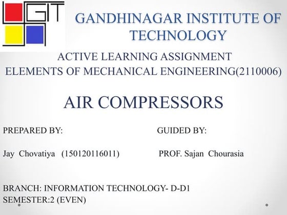 Sop for air compressors | PPTX