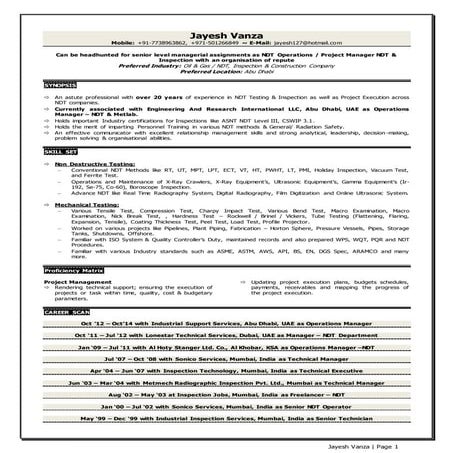 Resume - Jayesh Vanza | DOCX