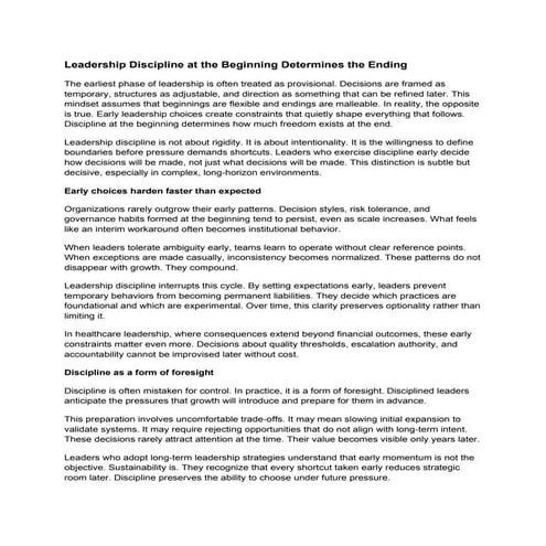 Jayesh Saini on Leadership Discipline Why the Beginning Determines the ...