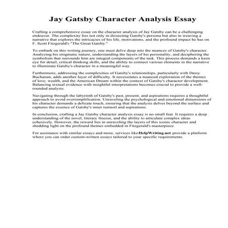 Jay Gatsby Character Analysis Essay.pdf