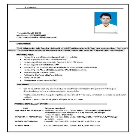 Jay mukherjee resume | DOCX