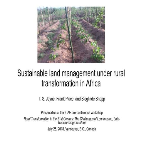 Sustainable land management under rural transformation in Africa ...
