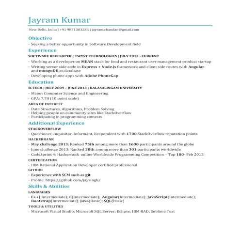 Jayram resume | PDF