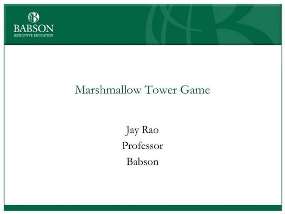 The marshmallow challenge | PDF