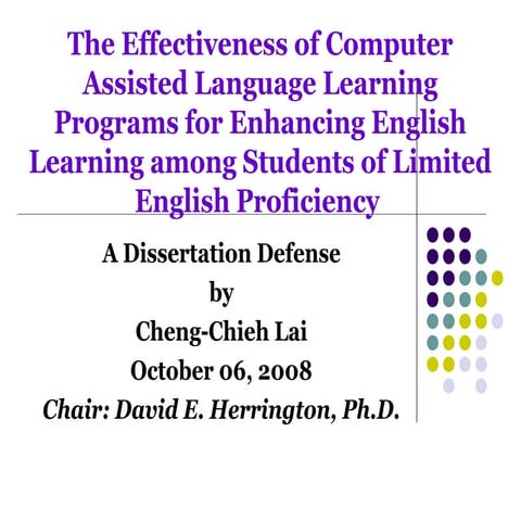 Dr. David E. Herrington, PhD Dissertation Chair for CHENG-CHIEH LAI ...