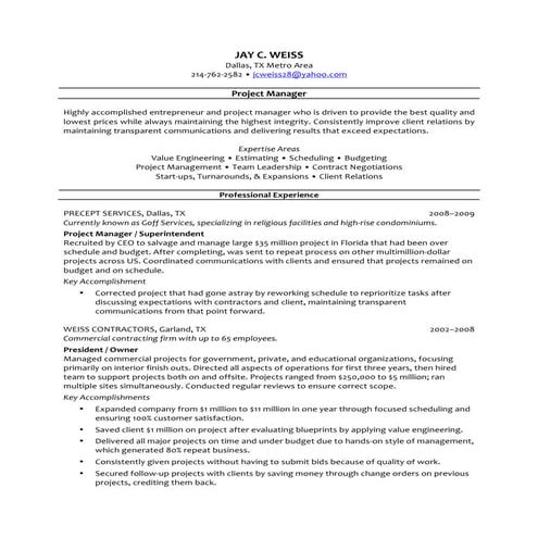 Jay Weiss Resume | PDF